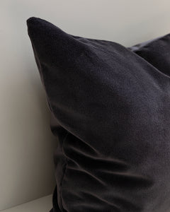 Hugo Velvet Pillow Cover, Charcoal